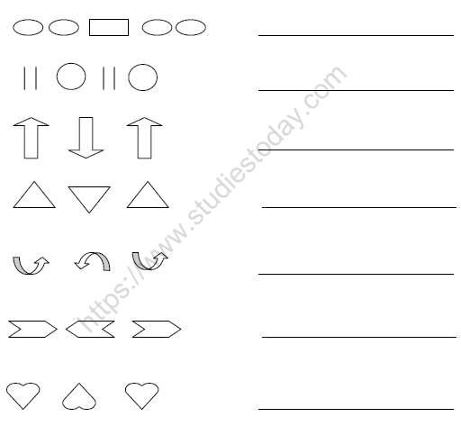 Cbse Class 1 Maths Patterns Worksheet Set E 1979